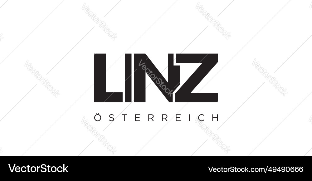Linz in the austria emblem design features Vector Image