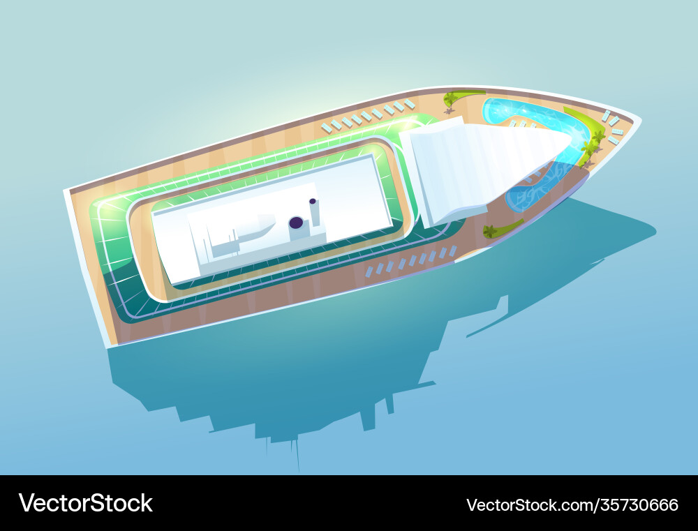 Luxury cruise liner passenger ship top view Vector Image