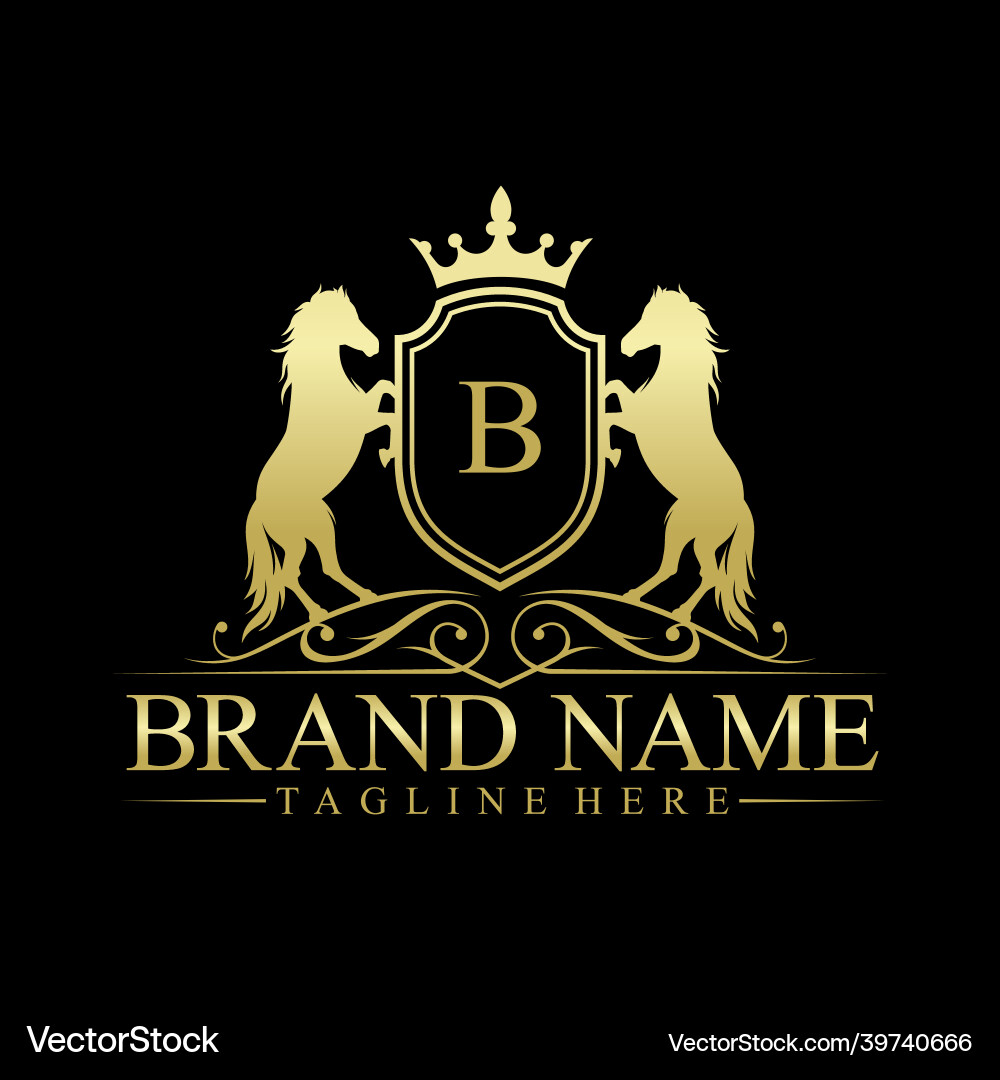 Royal horse logo template Royalty Free Vector Image
