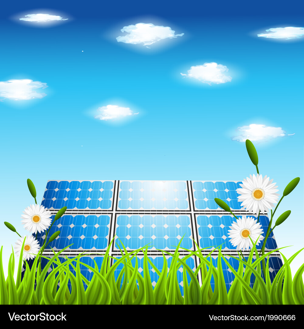 Solar Panel Landscape Royalty Free Vector Image