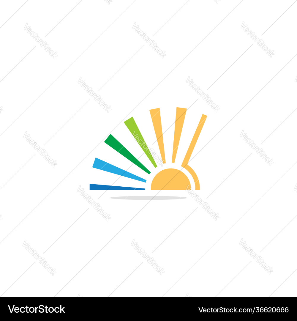 Sun shine bright colored logo Royalty Free Vector Image