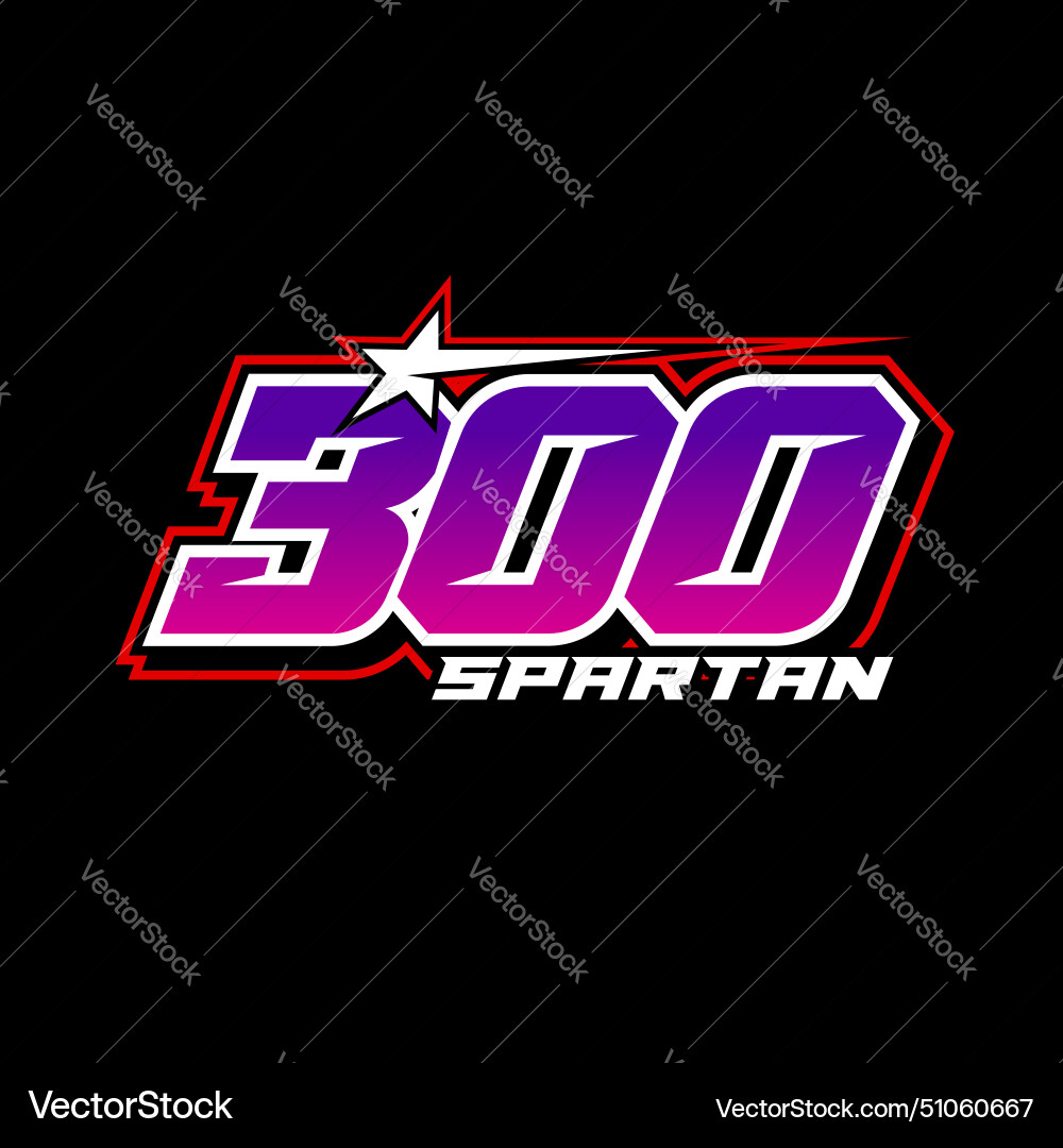 300 number spartan logo template Royalty Free Vector Image