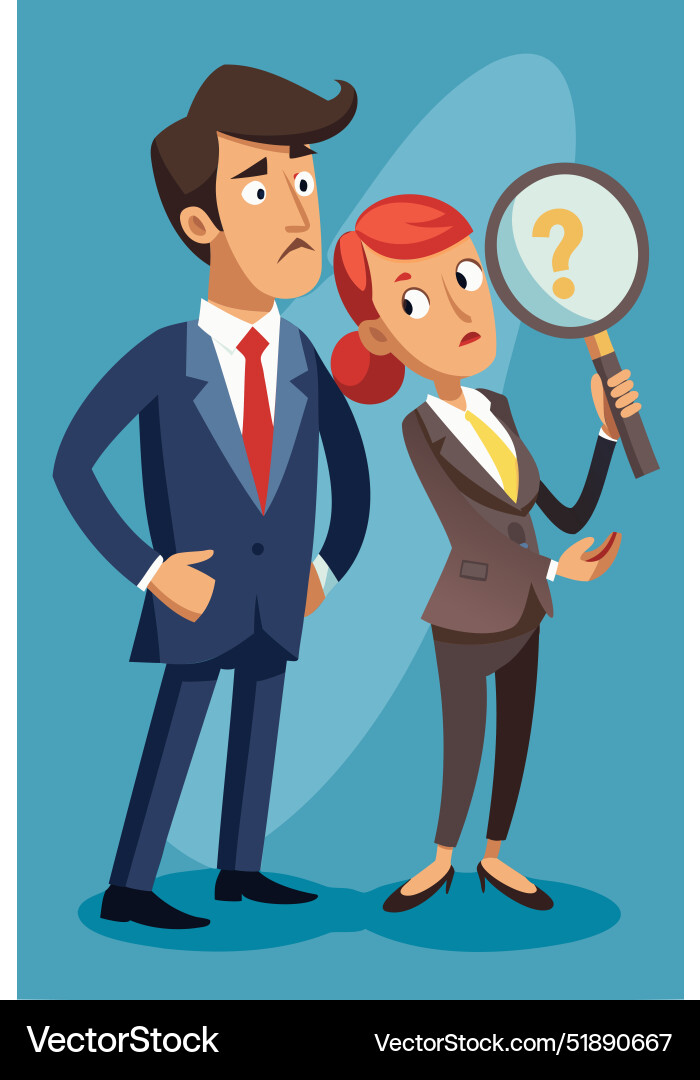 Business trust issues analyzing partnership Vector Image