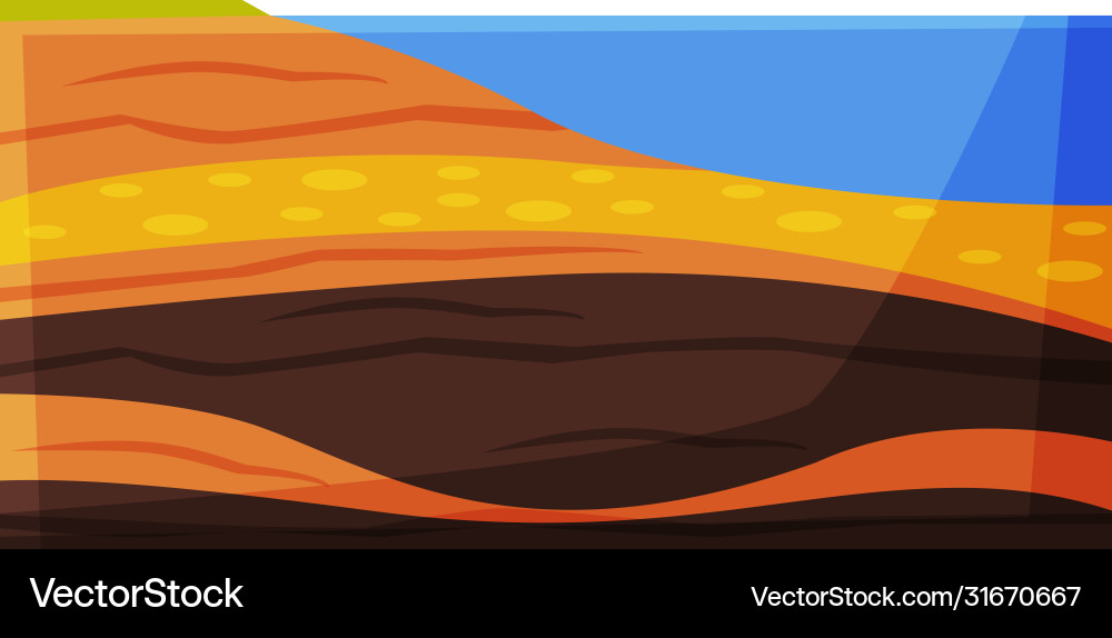 Cut soil ground layers flat style Royalty Free Vector Image