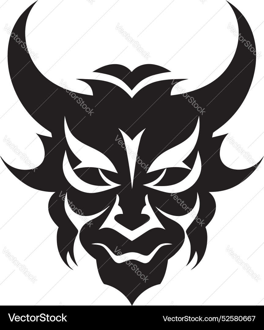 Demons grin hand drawn symbol for terrifying Vector Image