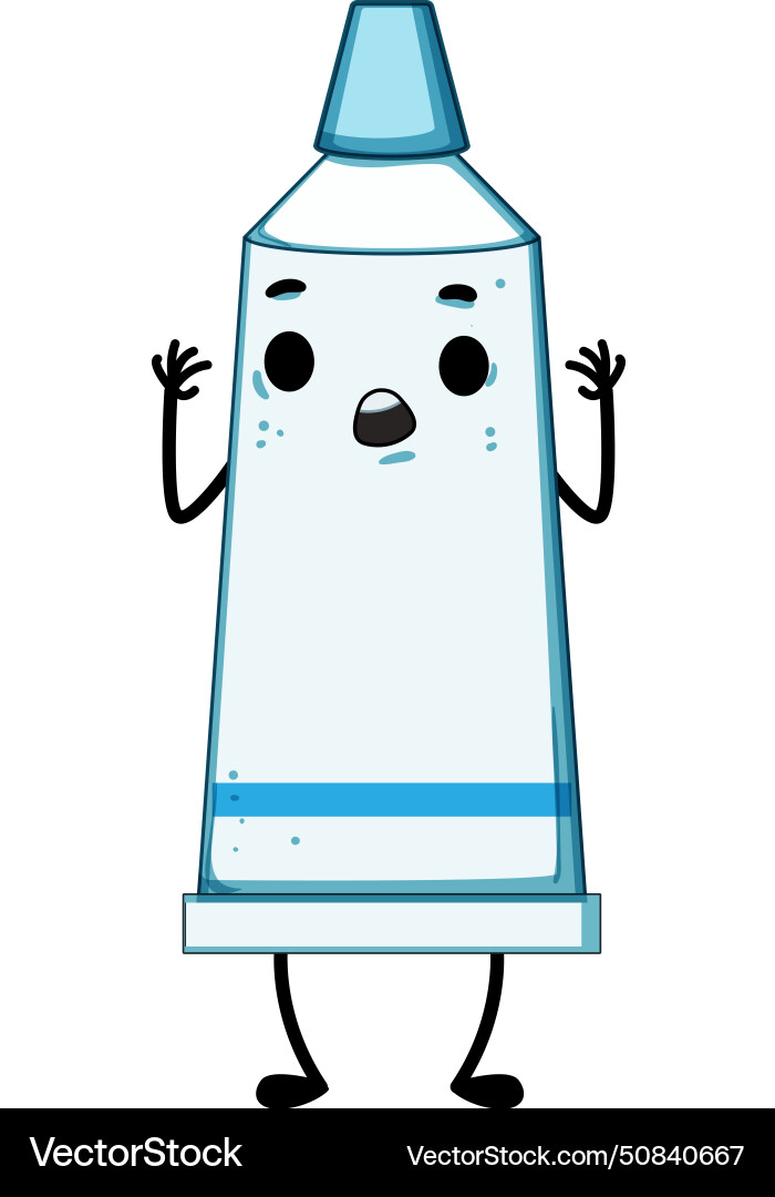 Dental toothpaste character cartoon Royalty Free Vector