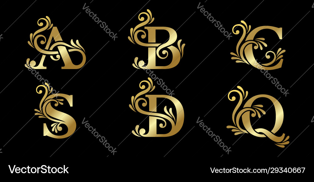 Design a luxury logo with initial letters Vector Image