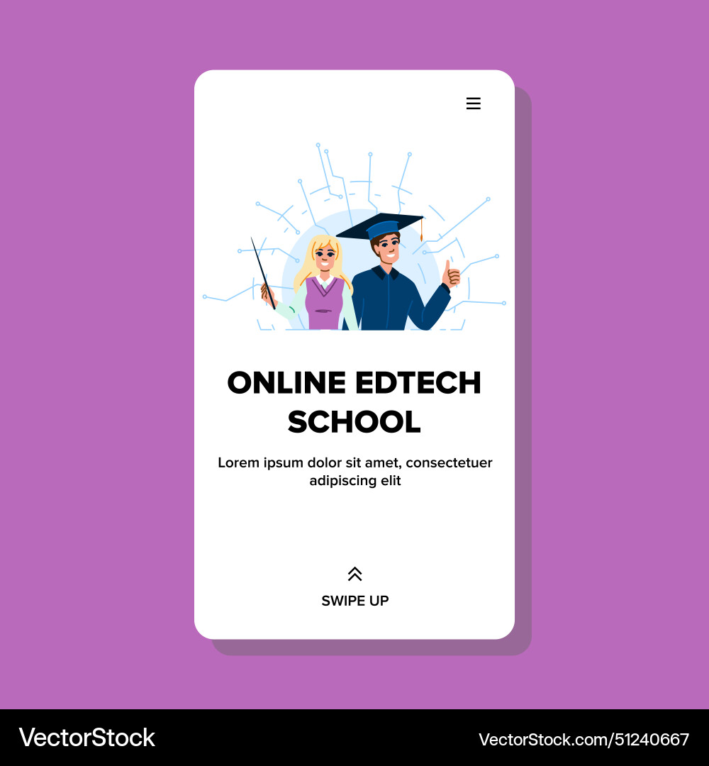 Education online edtech school Royalty Free Vector Image
