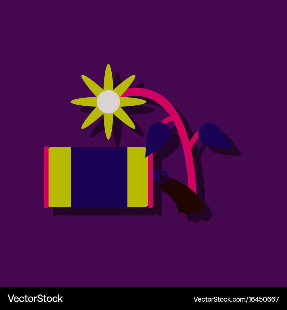 Flat icon design collection canned and flower Vector Image