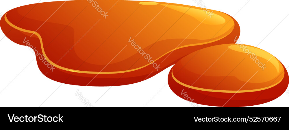 Flowing caramel sauce puddle isolated on white Vector Image