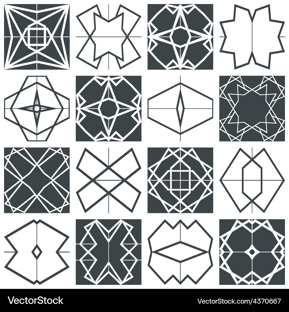 Geometric Trace Patterns Royalty Free Vector Image