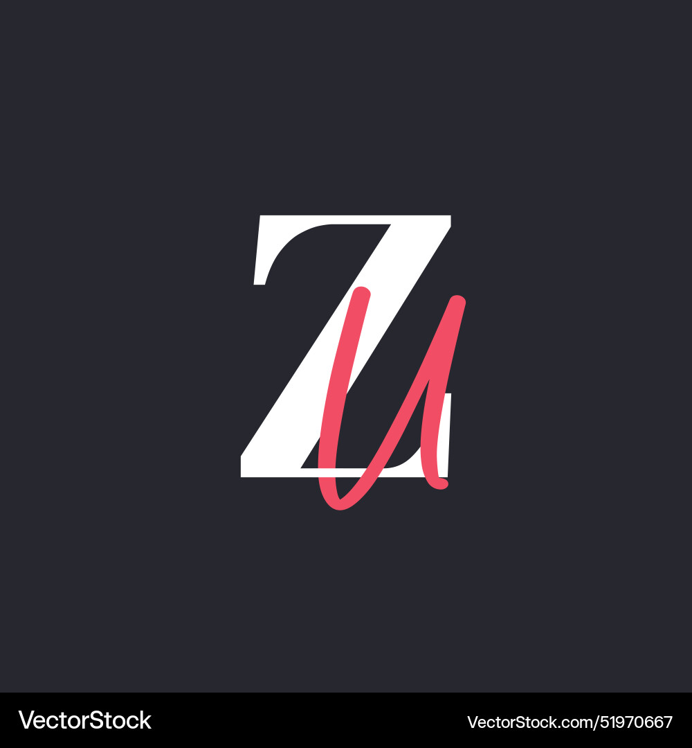 Letter zu logo perfectly blended initials Vector Image