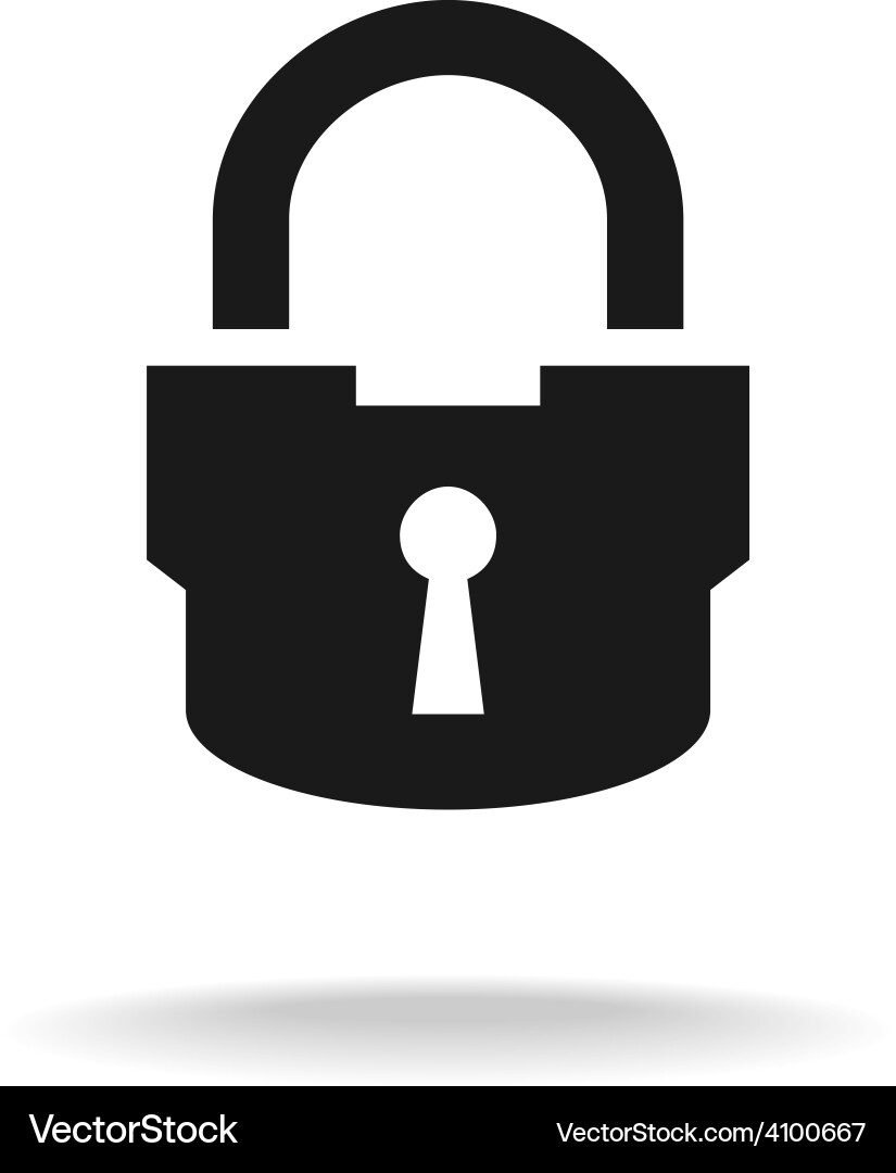 Lock sign black Royalty Free Vector Image - VectorStock