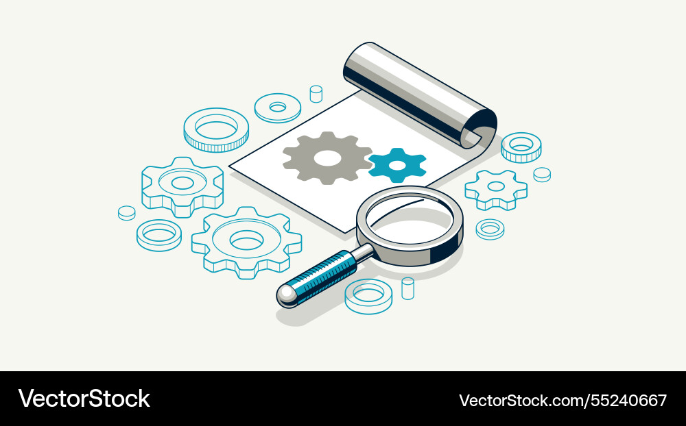 Mechanical engineering project concept engine Vector Image