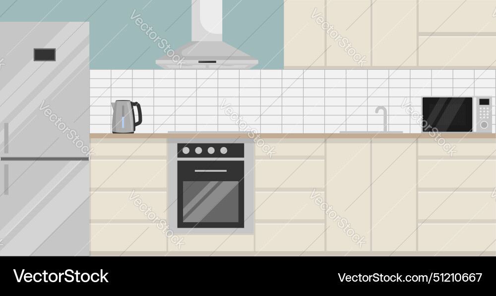 Modern kitchen interior in minimalist design Vector Image