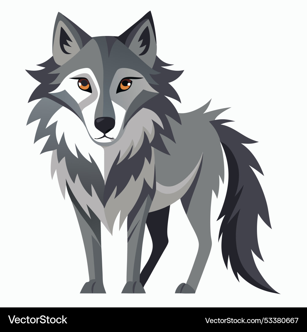Print handsome wolf clipart Royalty Free Vector Image