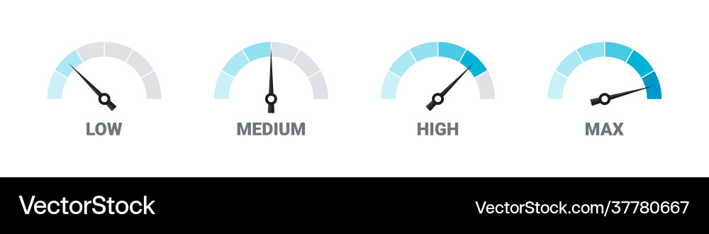 Risk meter satisfaction speedometer scale Vector Image