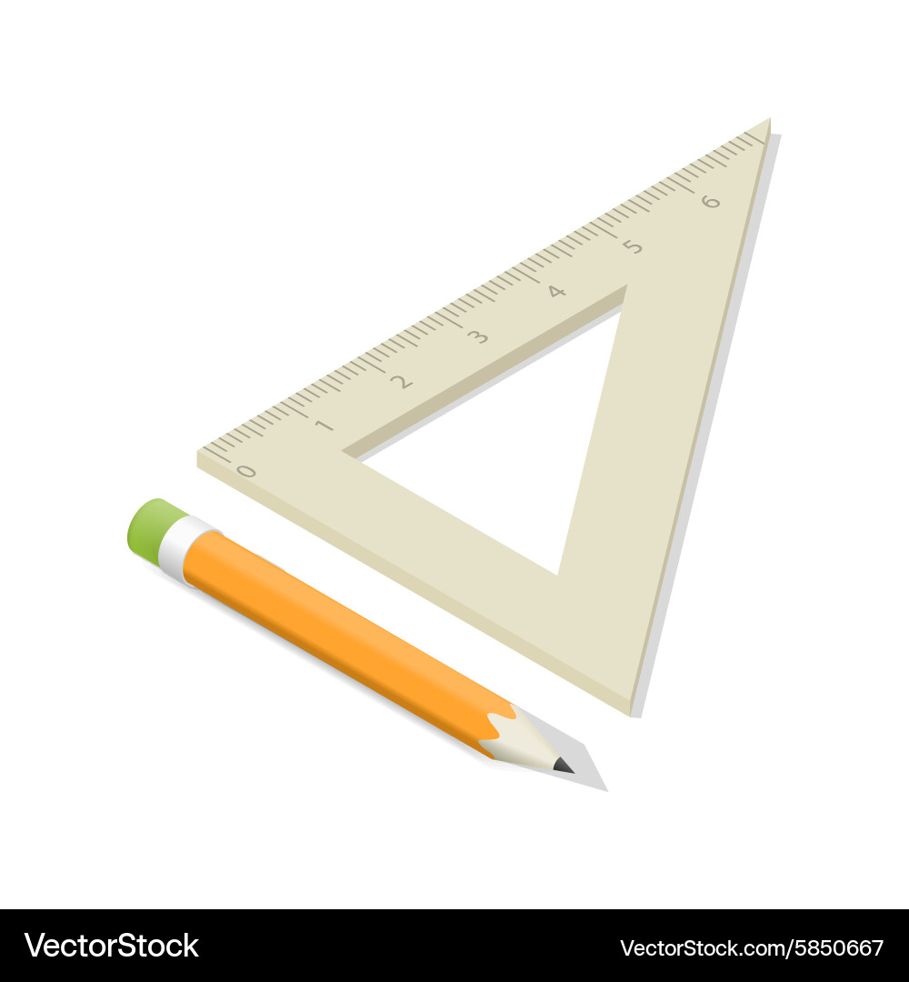 School ruler and isometric icon Royalty Free Vector Image