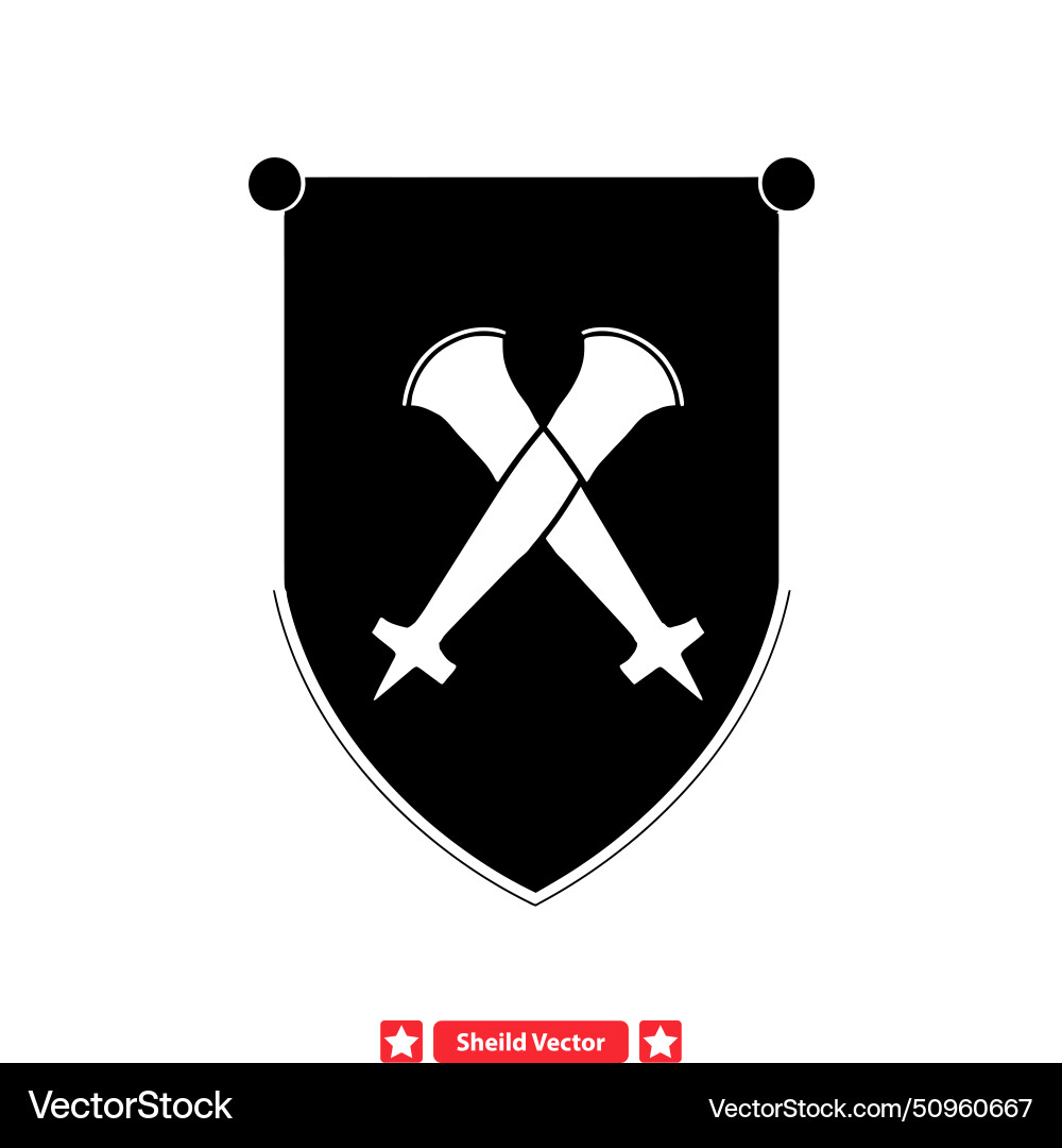 Titanic defense massive shield silhouette Vector Image