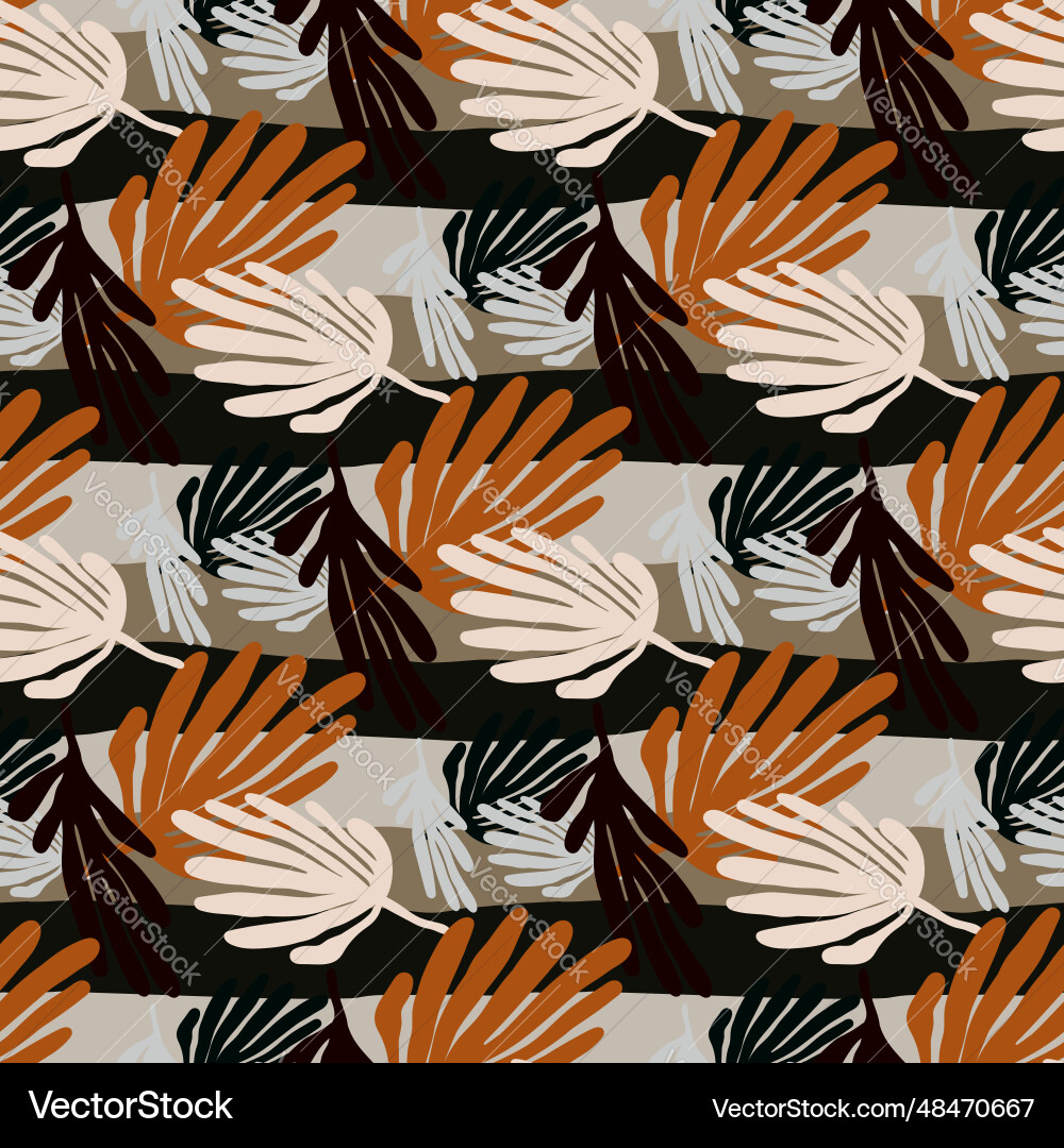 Tropical leaves background matisse inspired Vector Image