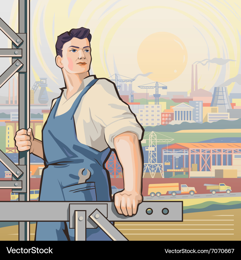 Worker back 1 Royalty Free Vector Image - VectorStock
