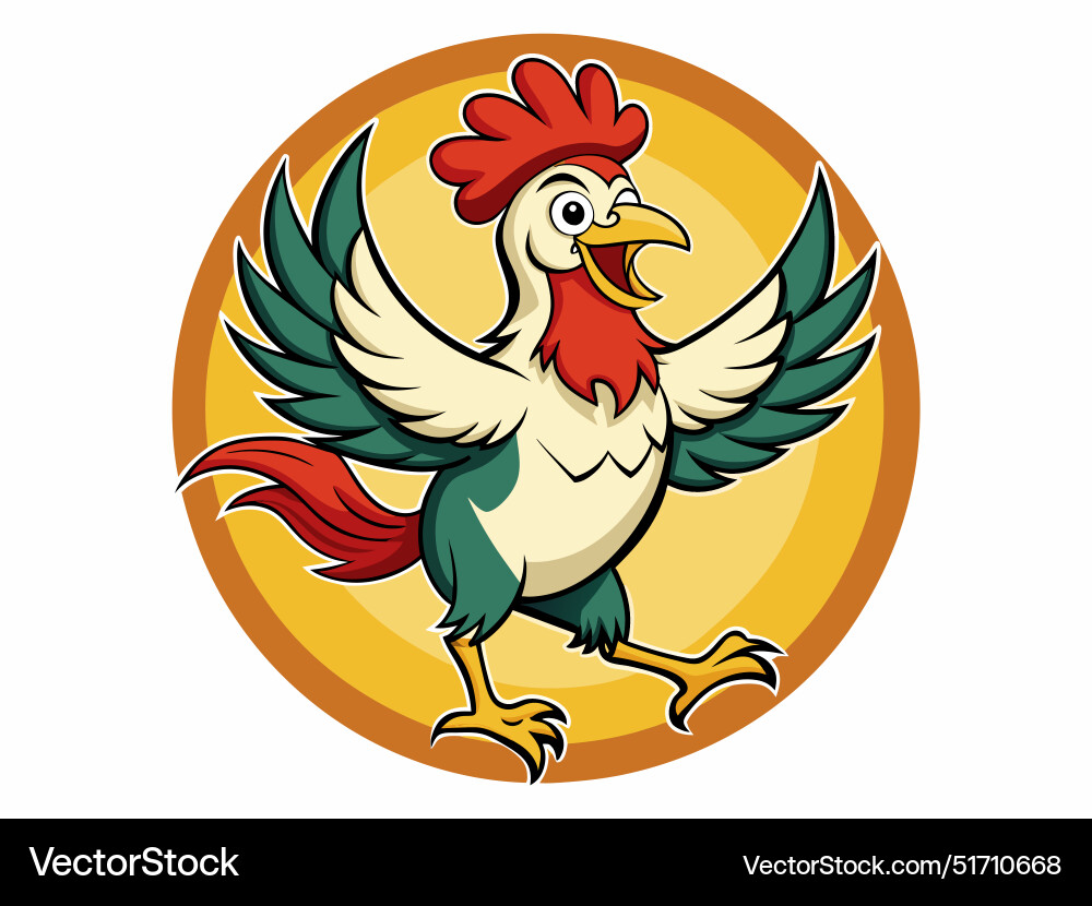 A logo with dancing hen Royalty Free Vector Image
