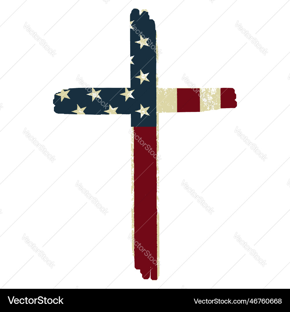 American Flag Cross Patriotic Symbol Royalty Free Vector