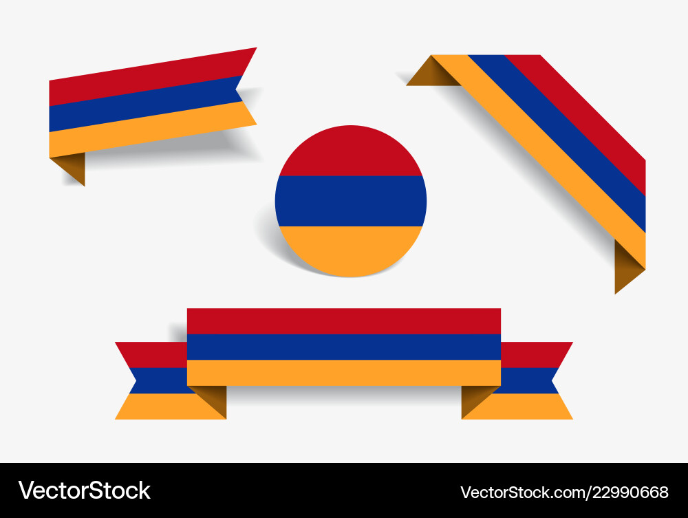 Armenian Flag Stickers & Labels Royalty Free Vector