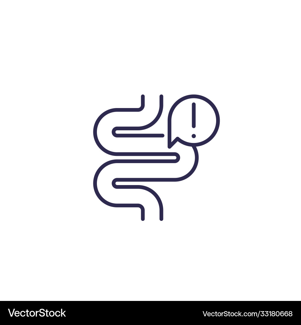 Verstopfungssymbol mit Darmlinie Lizenzfreies Vektorbild