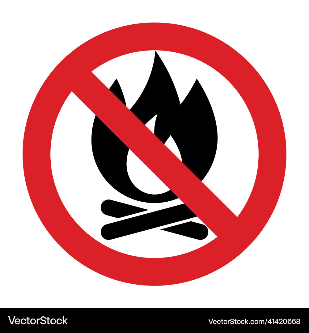 Dont light fire sign Royalty Free Vector Image
