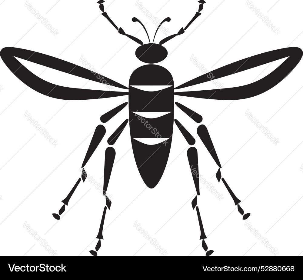 Eco insect emblem stylish stick Royalty Free Vector Image