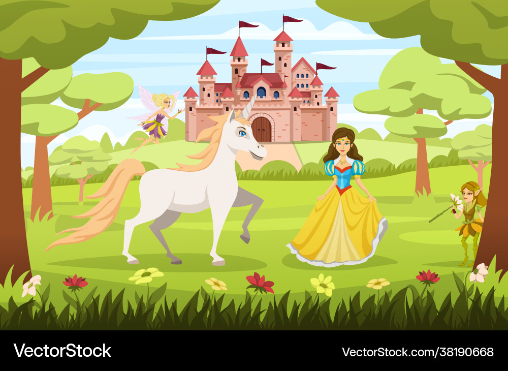 Fairy tale characters composition Royalty Free Vector Image