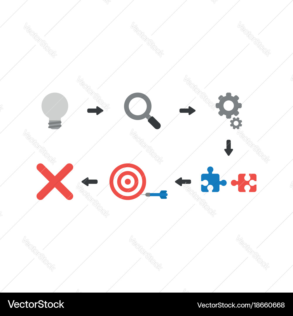 Flat design concept of unsuccess with grey light Vector Image
