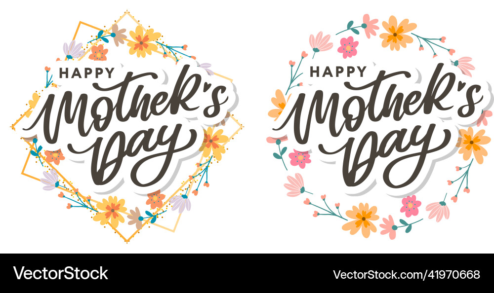 Happy mothers day lettering handmade calligraphy Vector Image