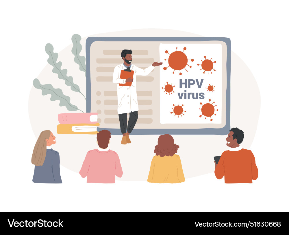 Hpv education programs isolated concept Royalty Free Vector