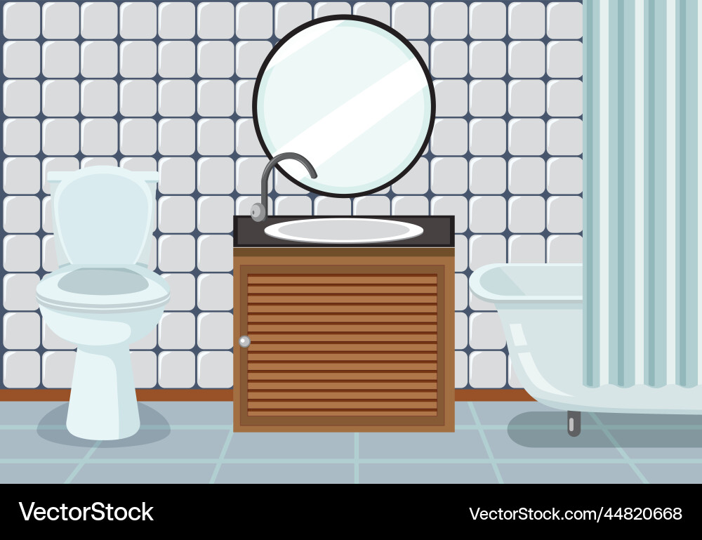 Interior bathroom with furnitures Royalty Free Vector Image