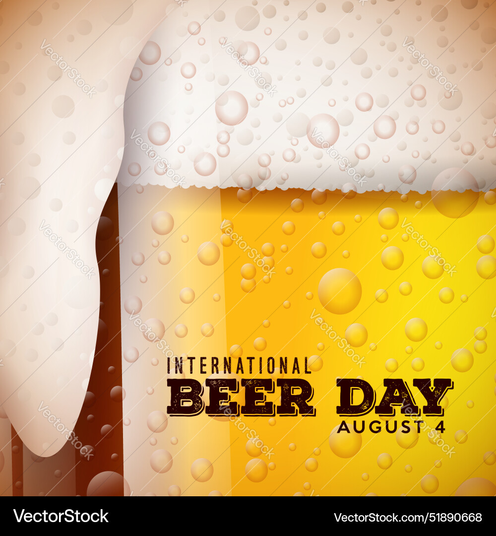 International beer day design with typography Vector Image