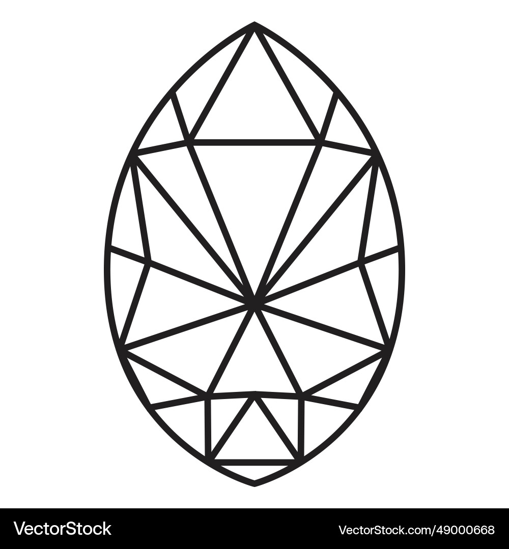 Simple egg shape crystal Royalty Free Vector Image