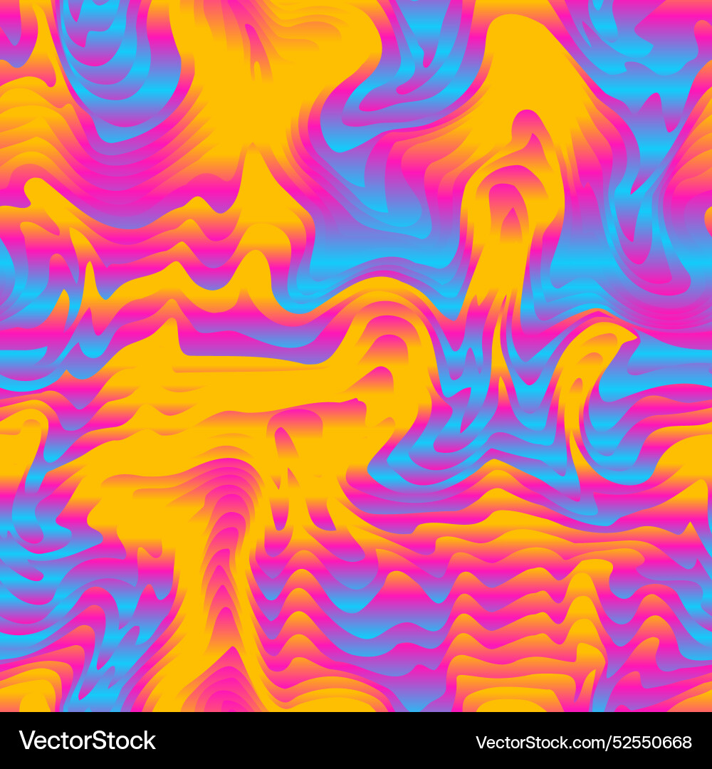 Yellow and blue liquid seamless pattern Royalty Free Vector