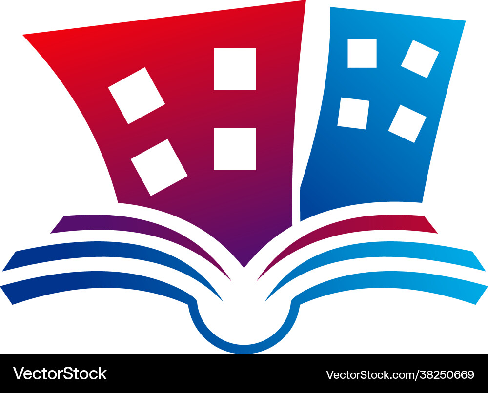 Book city logo template creative building Vector Image