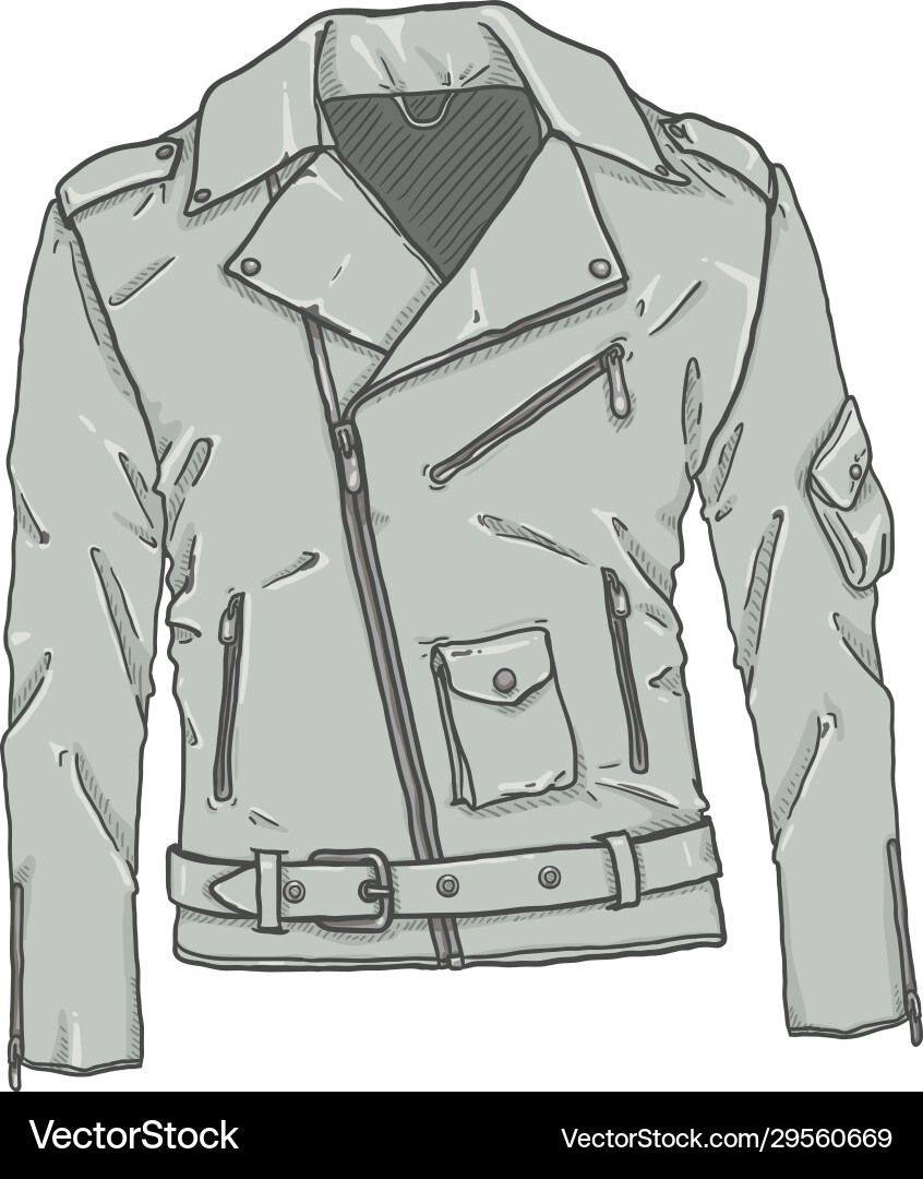Cartoon motorcycle jacket biker style outfit Vector Image