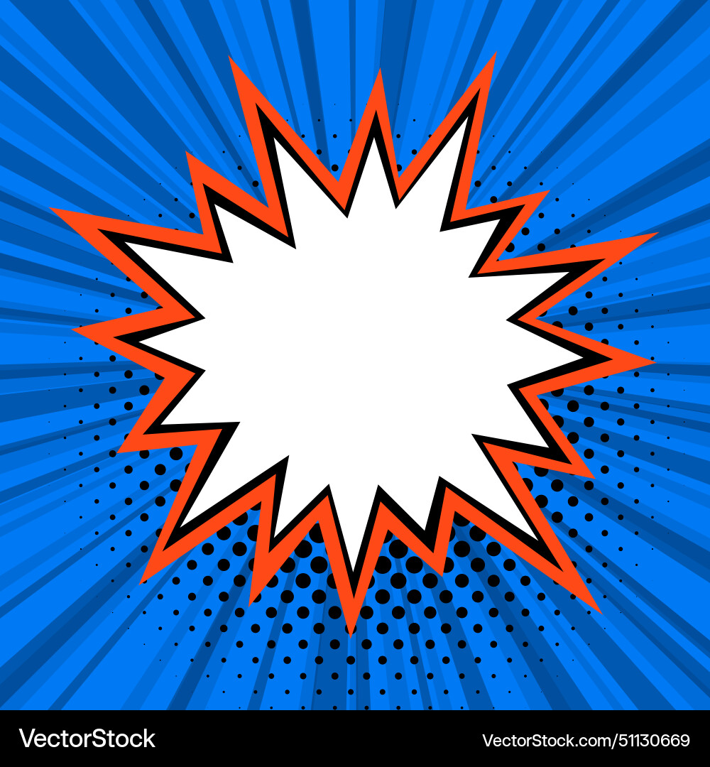 Comic style burst banner Royalty Free Vector Image