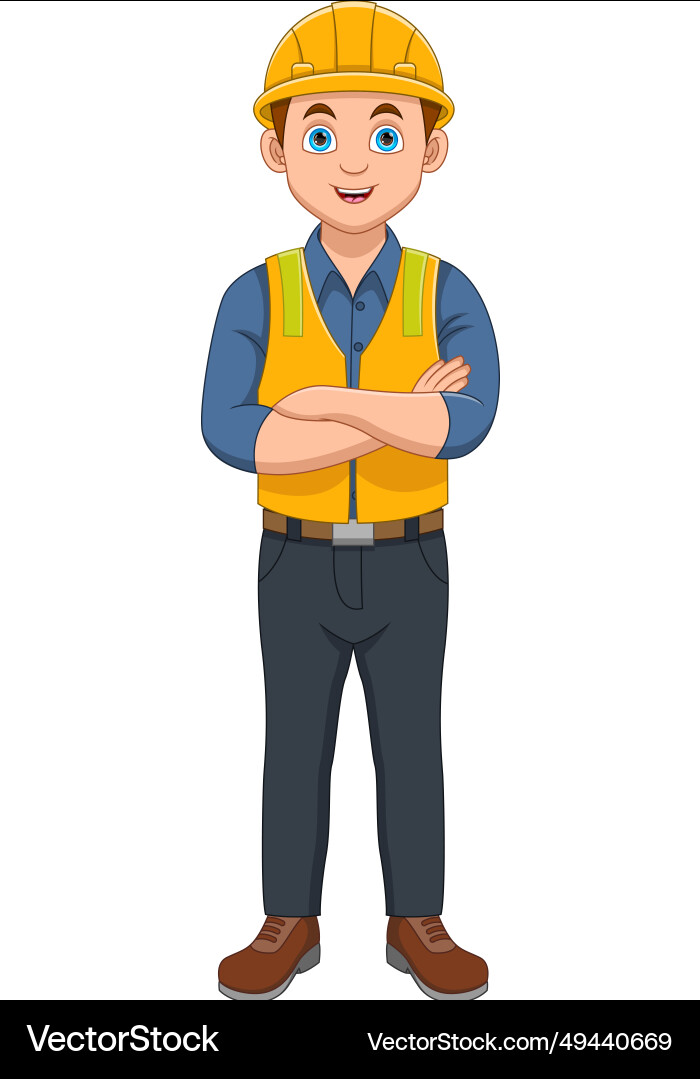 Construction worker cartoon Royalty Free Vector Image