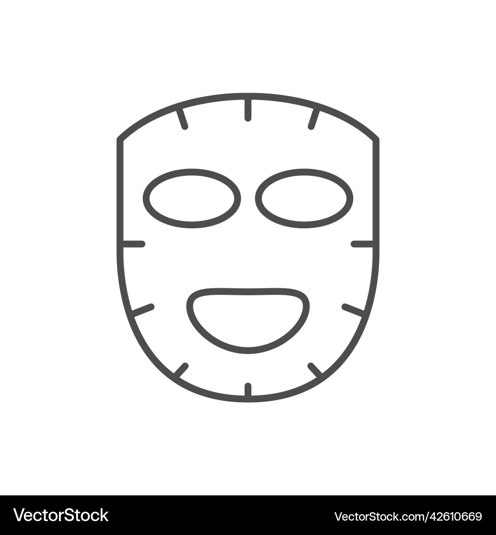 Cosmetology mask line outline icon Royalty Free Vector Image