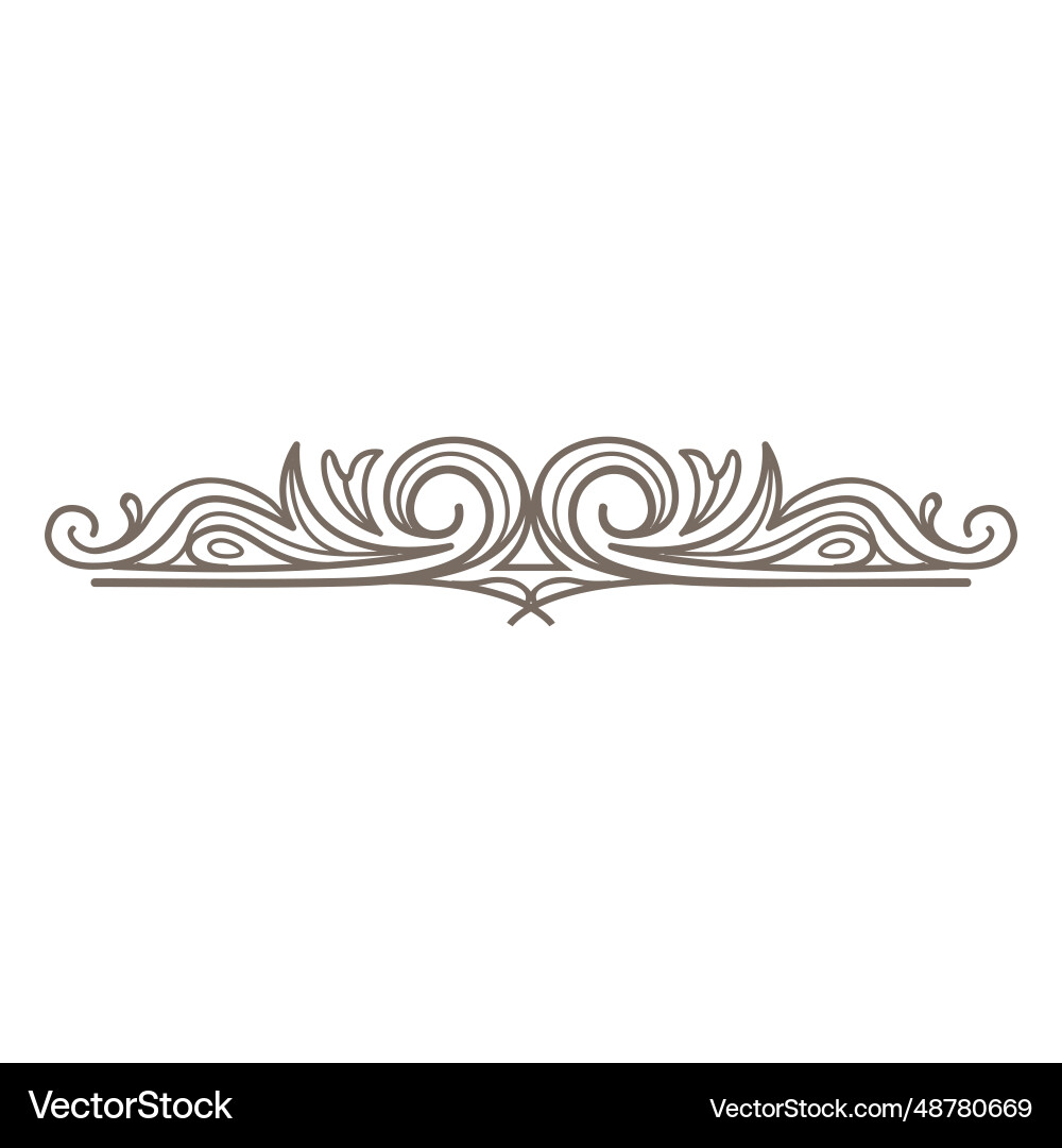 Decorative swirls divider Royalty Free Vector Image
