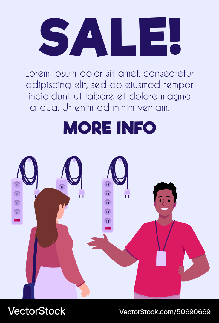 Electrical goods store discount poster Royalty Free Vector