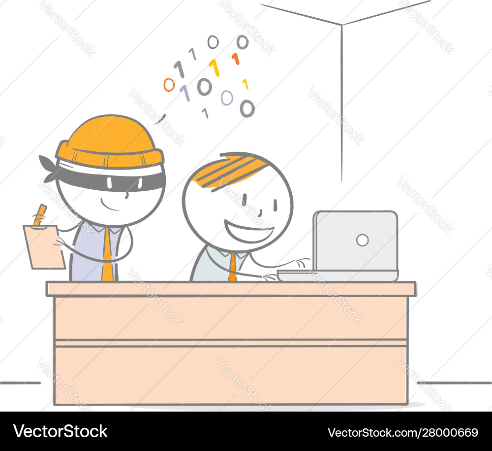 Hacker spying Royalty Free Vector Image - VectorStock