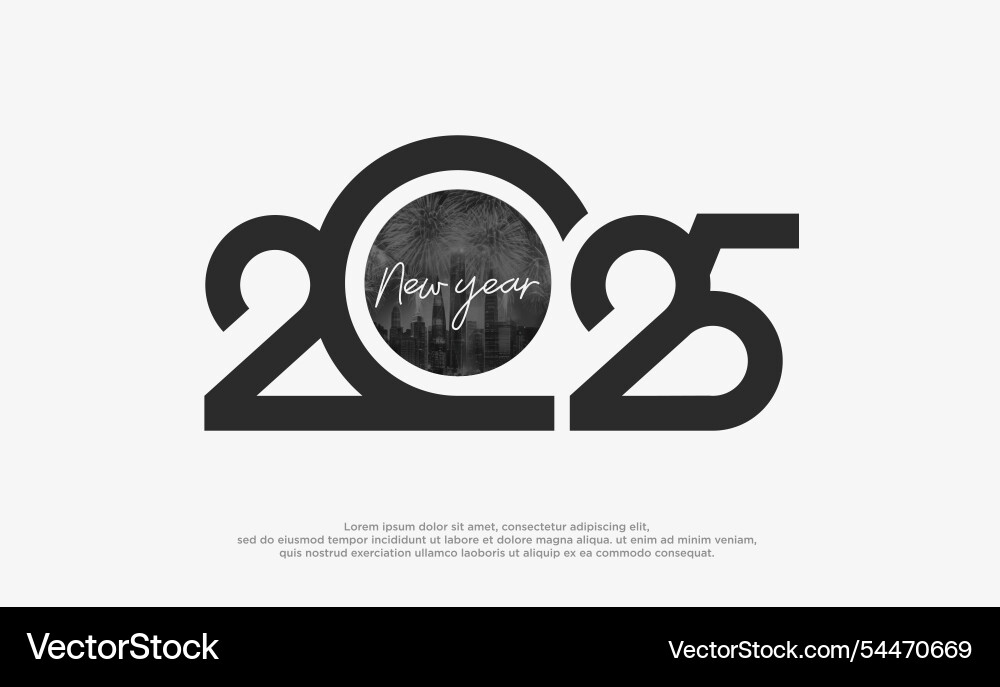 Happy new year 2025 text design business diary Vector Image