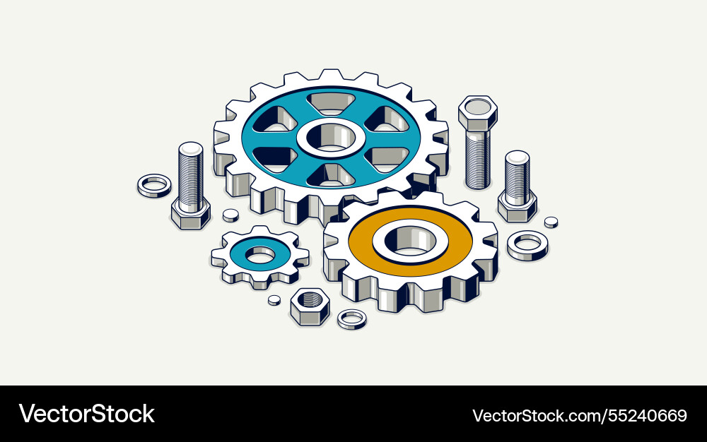 Industry and manufacturing concept gears cogs Vector Image