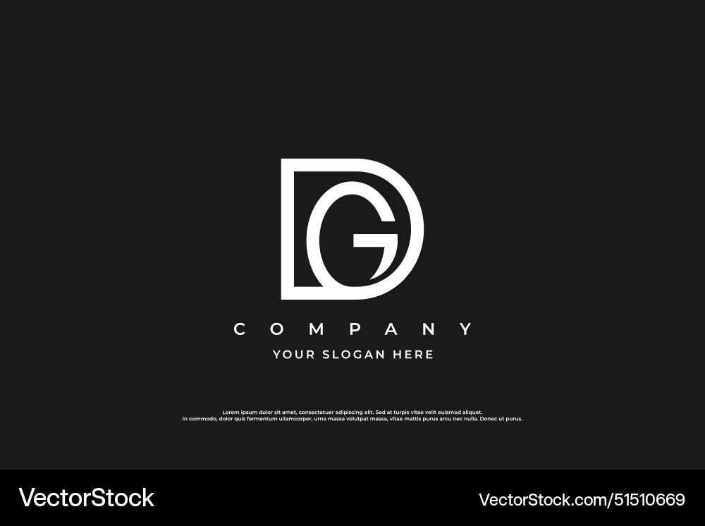 Initial letter dg or gd logo design Royalty Free Vector